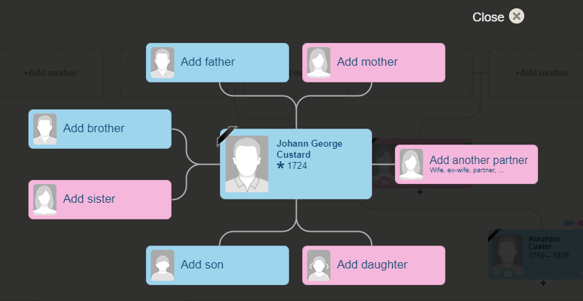 Adding people to your tree – Find my Family